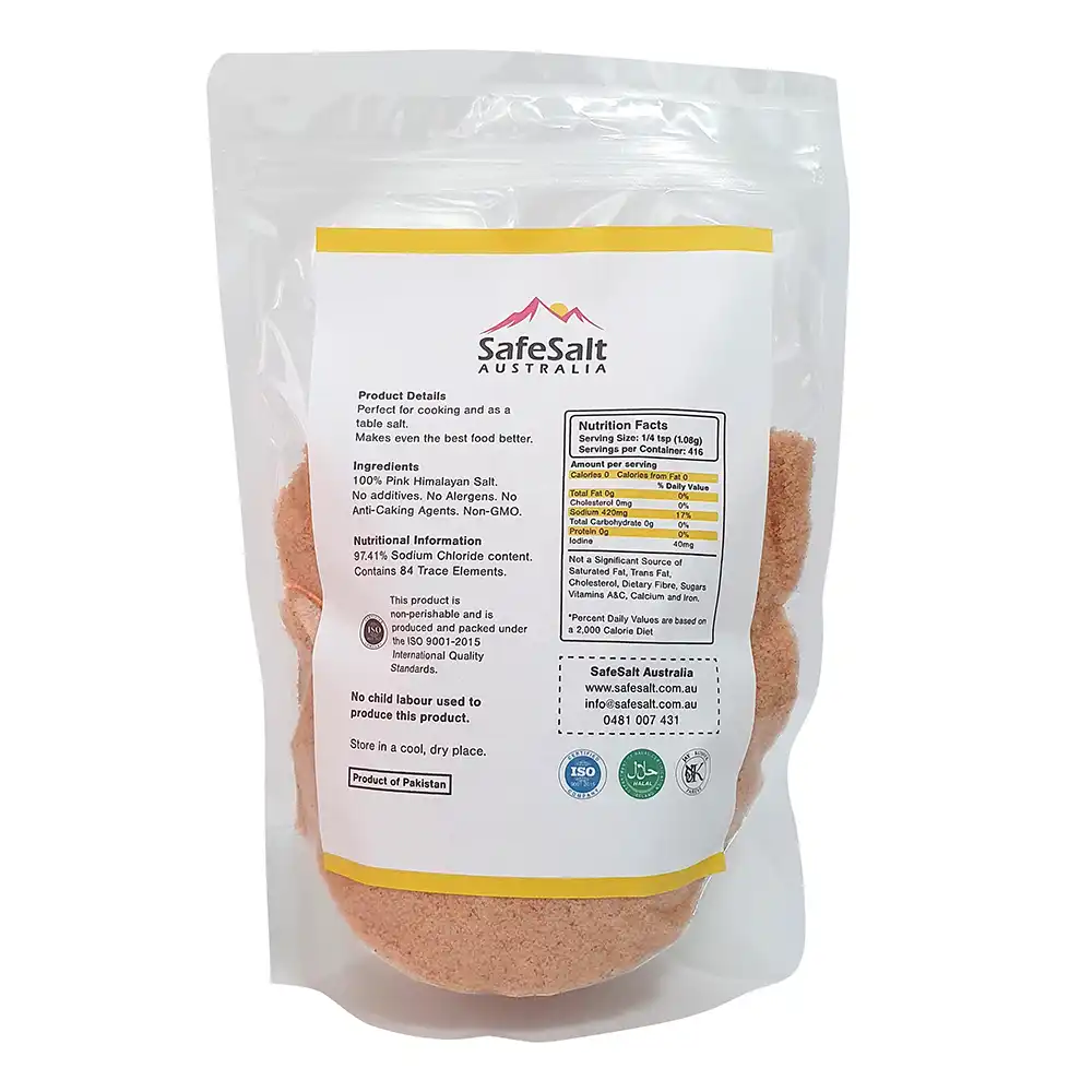 Himalayan Pink Salt Fine - SafeSalt Australia